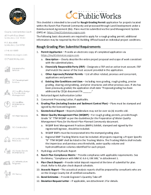 Fillable Online Rough Grading Permit Application Checklist 2024 - Ranch ...