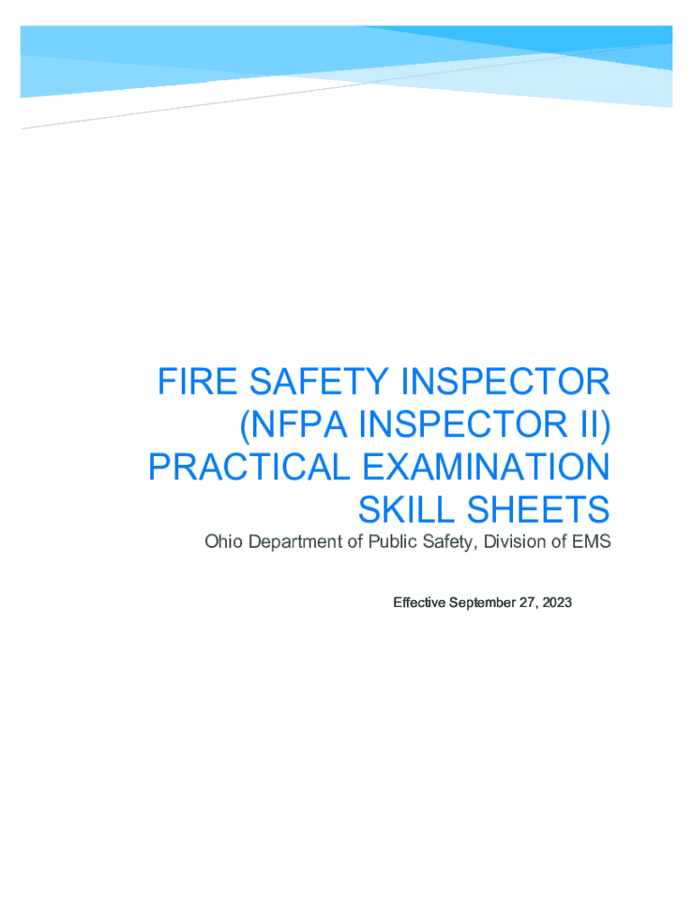 Fillable Online Fire Safety Inspector Nfpa Inspector Ii Exam Skill ...