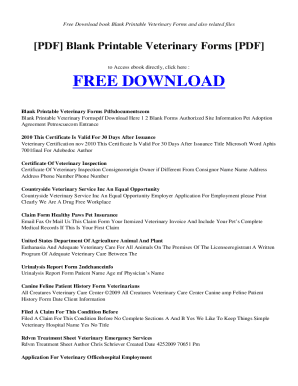 Fillable Online Download Blank Printable Veterinary Forms 2010 for Free ...