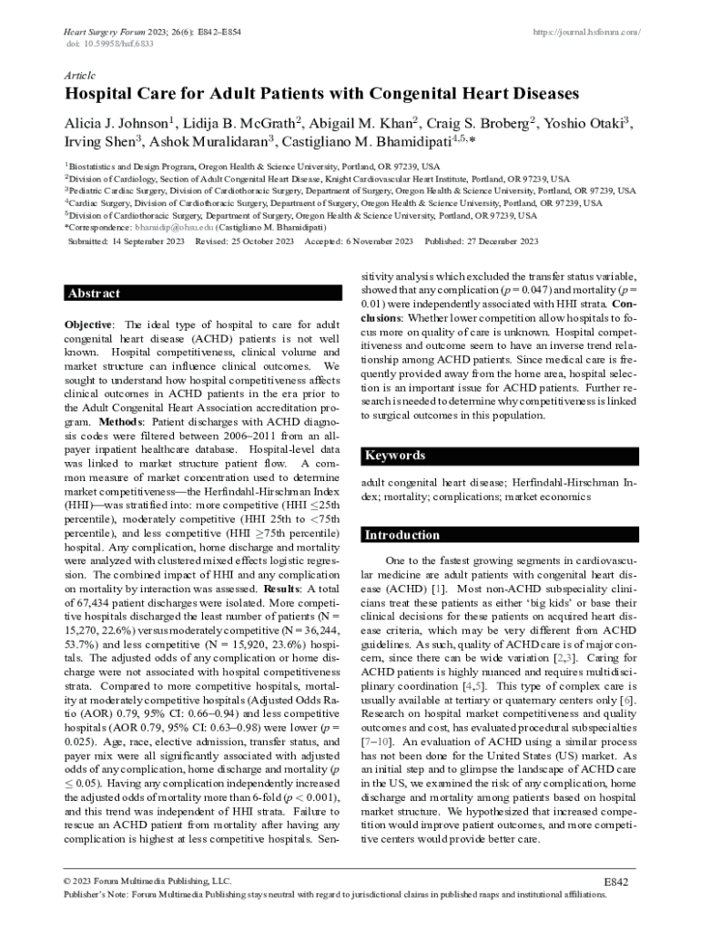 Fillable Online Hospital Care for Adult Patients with Congenital Heart Diseases Fax Email Print ...