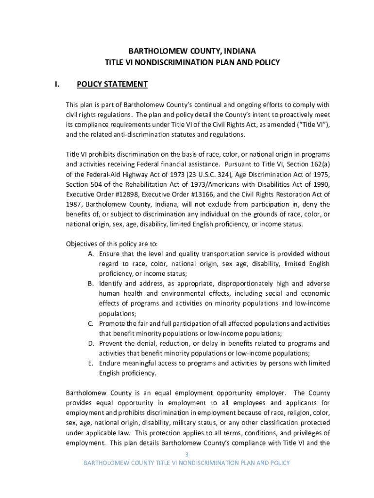 Fillable Online Non-Discrimination Policy / Title VI - Port of Tacoma ...