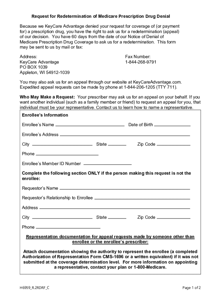 Fillable Online 2023 Request for Redetermination of Medicare ...