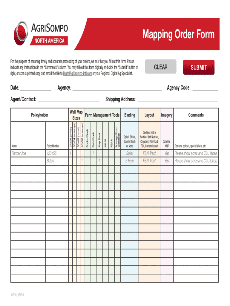 Fillable Online 2023 Mapping Order Form for Timely Order Processing Fax ...