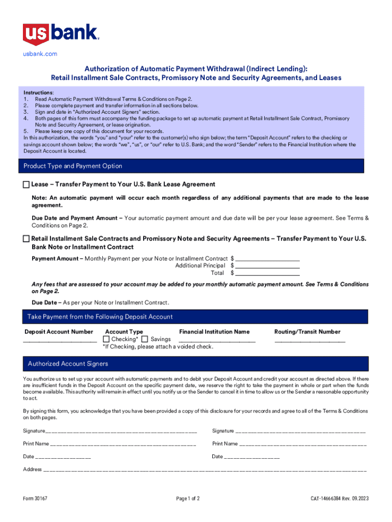 Fillable Online Authorization of Automatic Payment Withdrawal (Indirect ...
