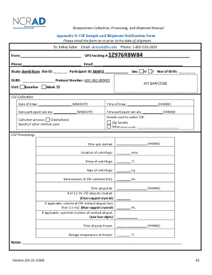 Fillable Online Csf Sample Shipment Notification Form 2024 - Guidelines ...