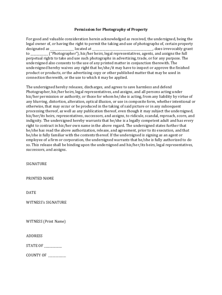 Fillable Online Property Release Template.docx Fax Email Print - pdfFiller