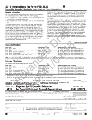 Fillable Online 2018 Payment for Automatic Extension for Corporations ...