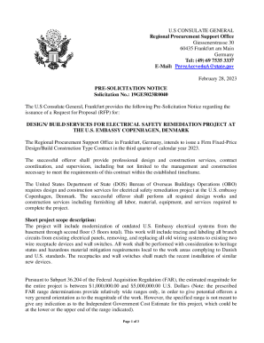 Fillable Online Pre-solicitation Notice for Electrical Safety ...