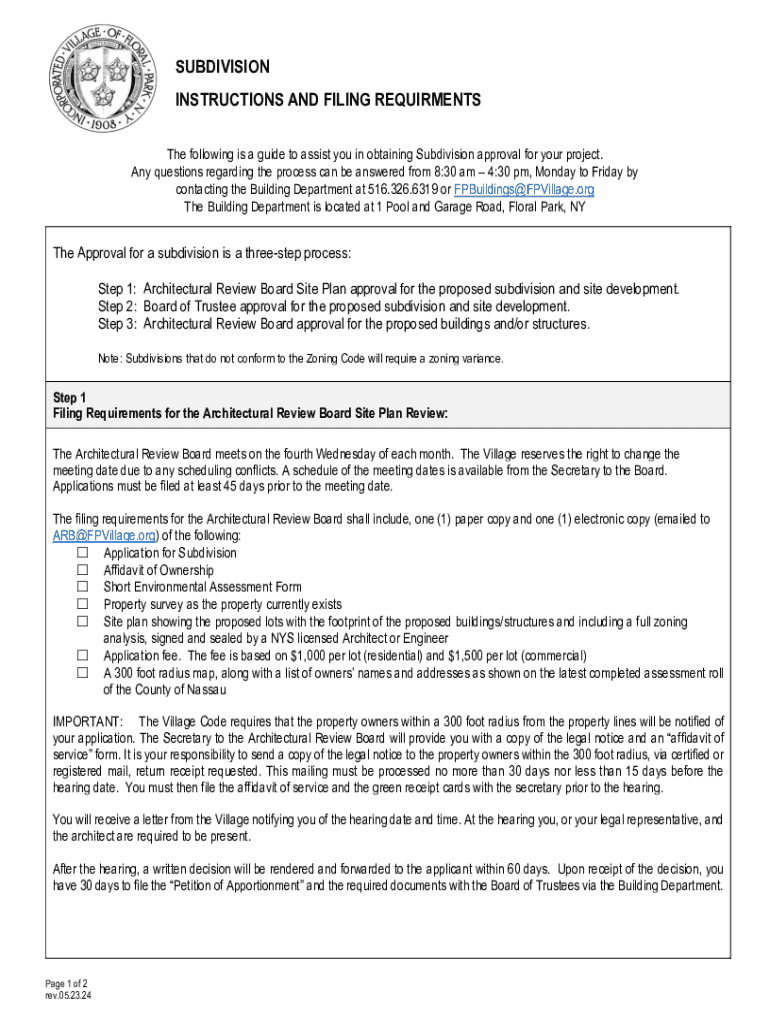 Fillable Online Subdivision Approval Process Guide 2024 Fax Email Print ...