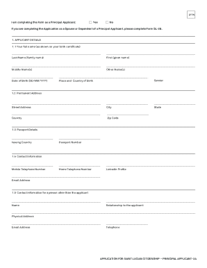 Fillable Online Saint Lucian Citizenship by Investment Application 2023 ...