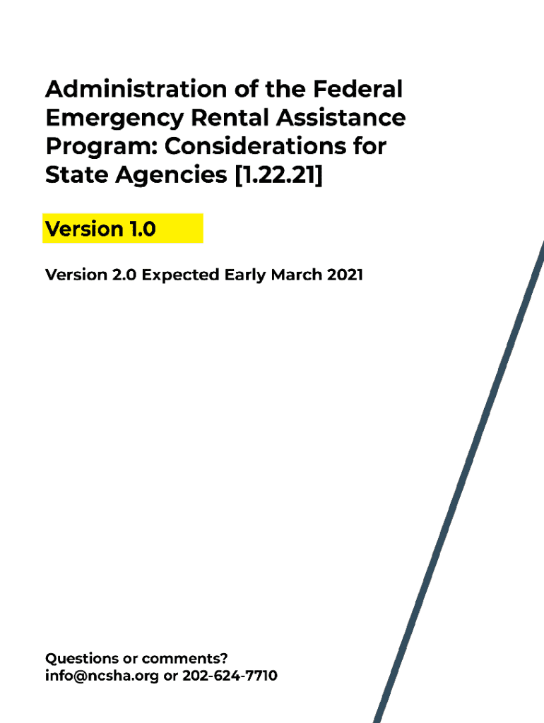 Fillable Online Considerations for State Agencies on Emergency Rental ...
