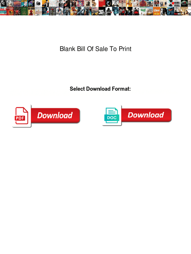Fillable Online Blank Bill of Sale Template for Vehicles and Personal Property 2023 Fax Email ...
