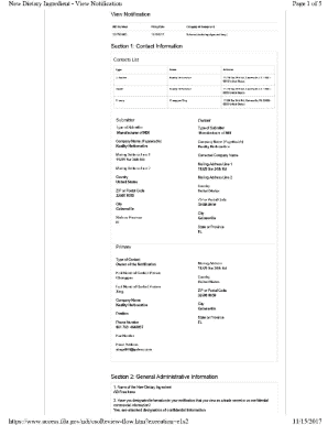 Fillable Online New Dietary Ingredient Notification 2017 - Ab Free Kava ...