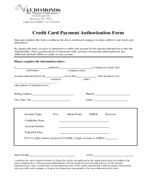 Fillable Online Credit Card Payment Authorization Form 2023 - Secure ...