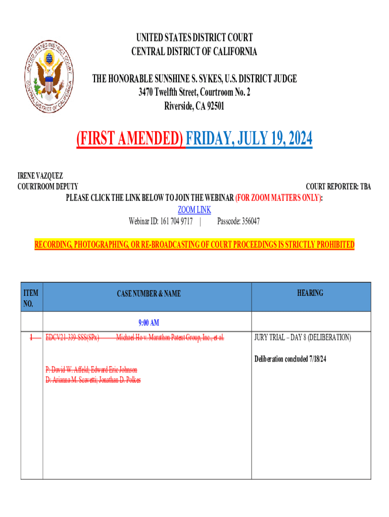 Fillable Online Interview with Judge Sunshine Sykes of the Central ...