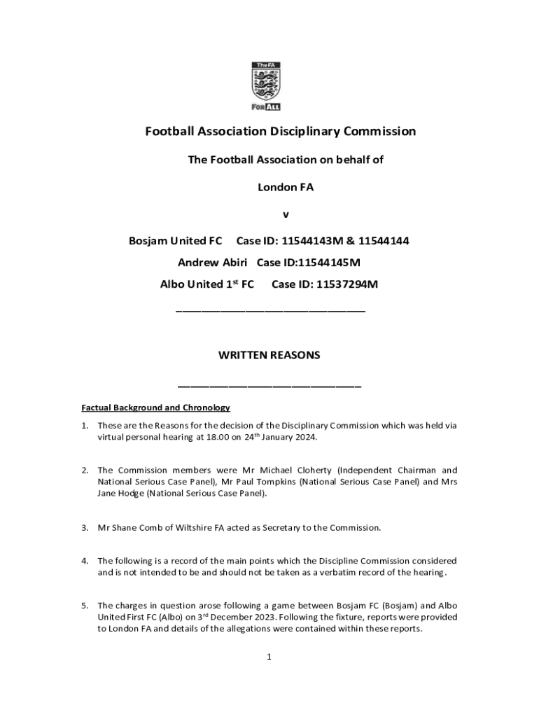 Fillable Online FA Disciplinary: suspensions, written reasons, Fair ...