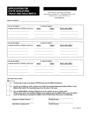 Fillable Online 2023 Application for State Qualifying Track and Field Meets - Nmaa Fax Email ...