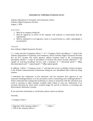 Attestation Document Template - adeca alabama Doc Template | pdfFiller