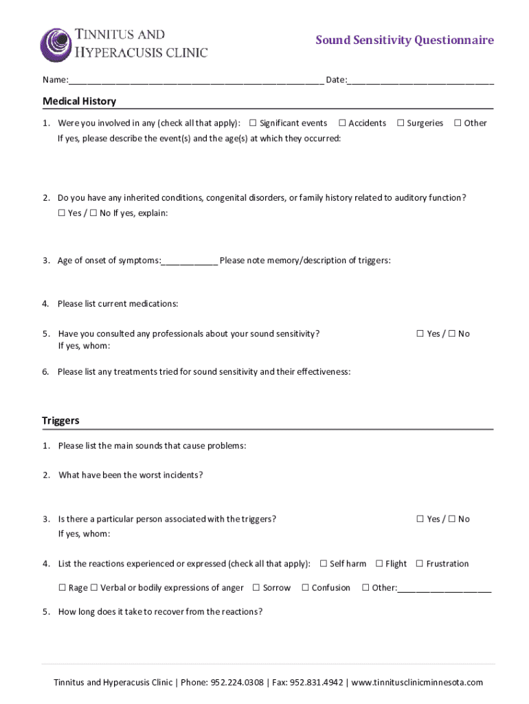 Fillable Online Psychometric Evaluation of the Hyperacusis Impact ...