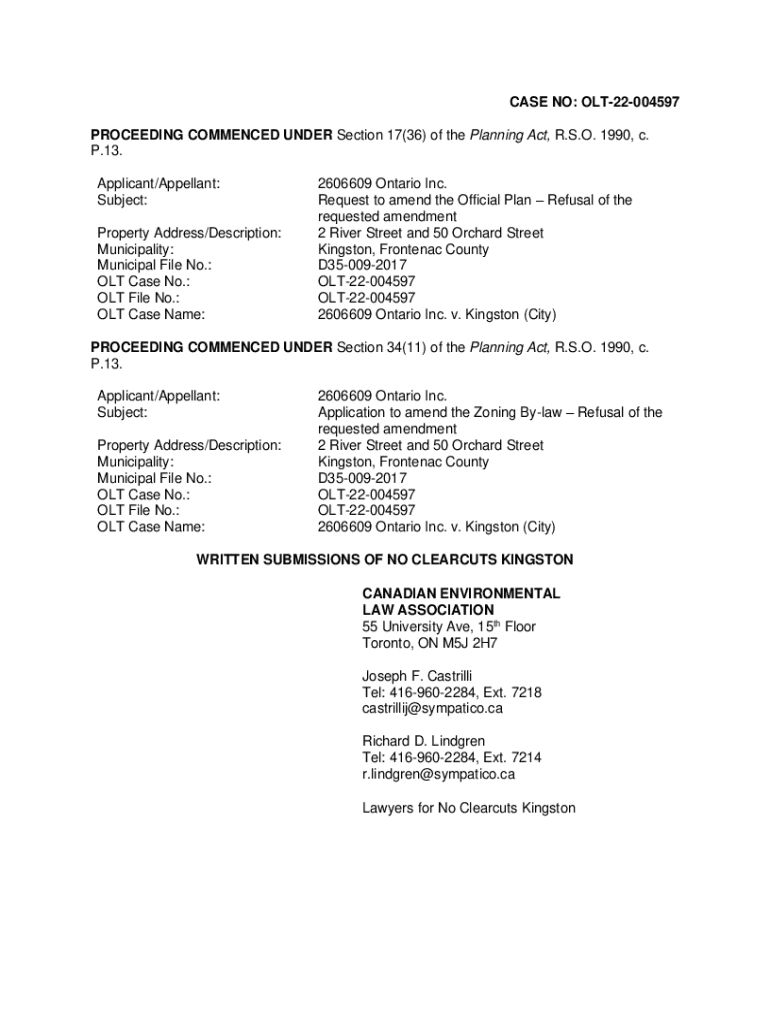Fillable Online Ontario-Land-Tribunal-Scoping-Motion. ... Fax Email ...