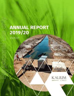 Fillable Online Kalium Lakes Limited Annual Report 2019/20: Progress ...