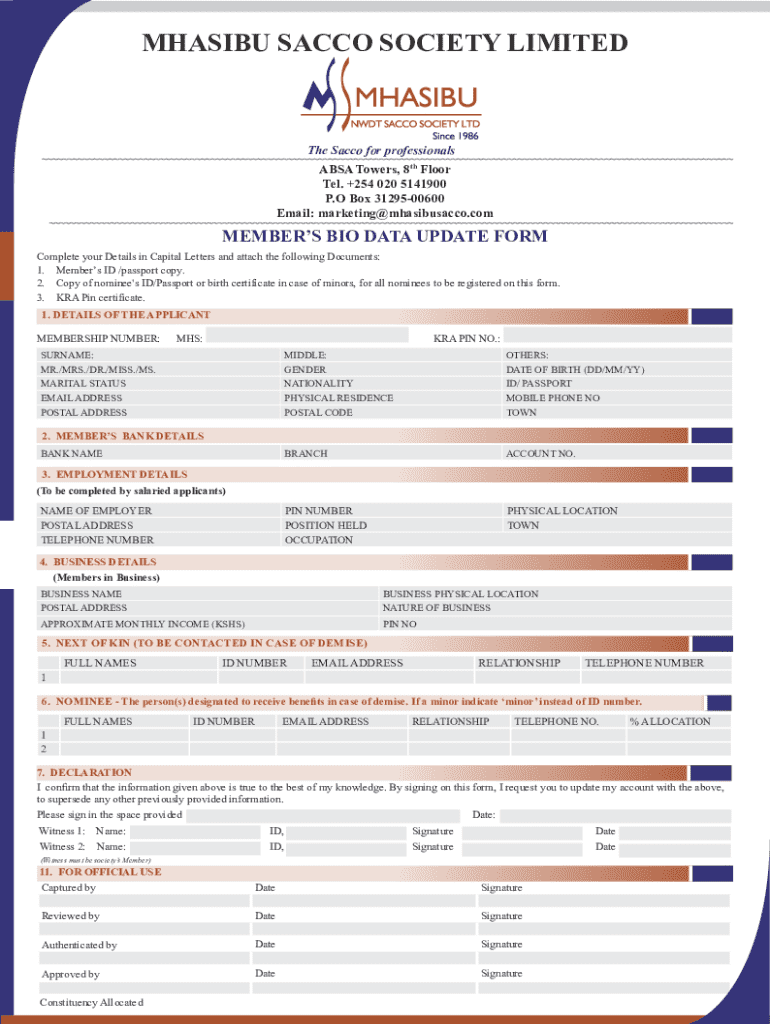 Mhasibu Sacco Society Limited - The Sacco For Professionals: Fill out & sign online | DocHub