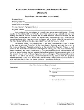 Fillable Online Conditional Waiver and Release Upon Progress Payment ...