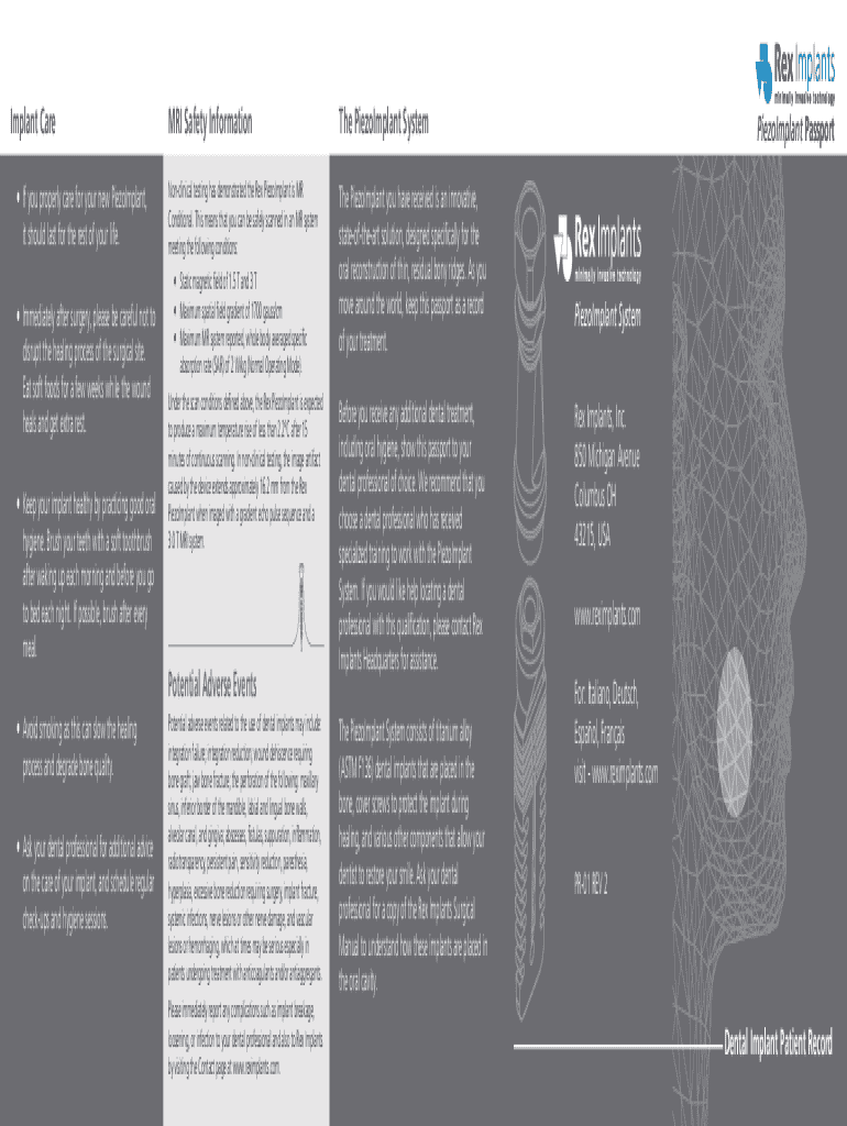 Fillable Online MRI Safety Information Potential Adverse Events Dental ...
