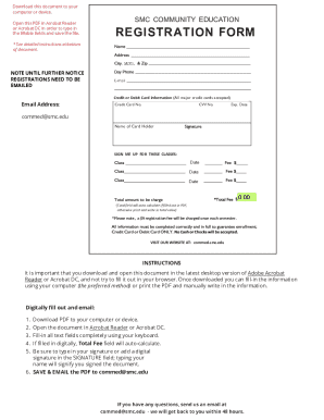 Fillable Online 2023 Smc Community Education Registration Form - Sign ...