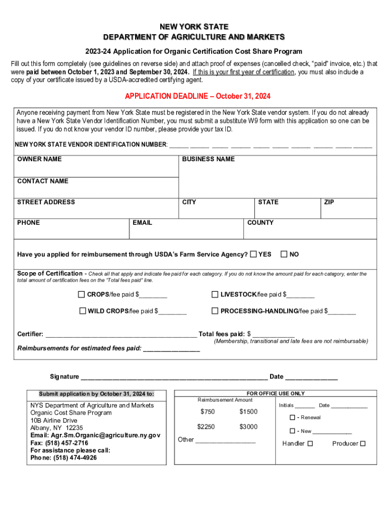 Fillable Online Department Reminds Organic Producers to Apply for ... Fax Email Print - pdfFiller