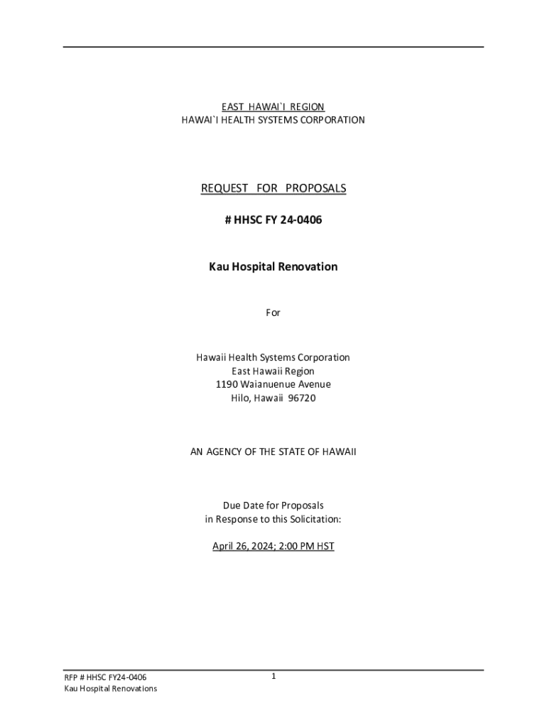 Fillable Online 2024 Kau Hospital Renovation Request for Proposals ...