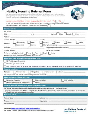 Fillable Online 2023 Healthy Housing Referral Form for Warm and Safe ...