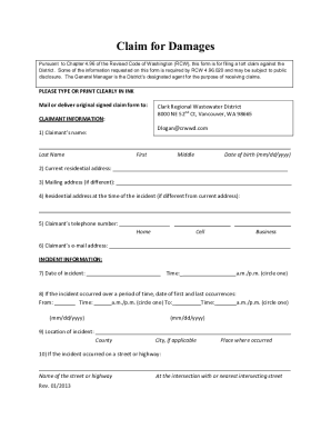 Fillable Online Instructions for Completing the Claim for Damages 2013 ...