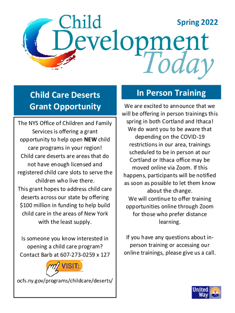 Fillable Online Child Care Deserts Grant Opportunity 2022 - Nys Funding ...