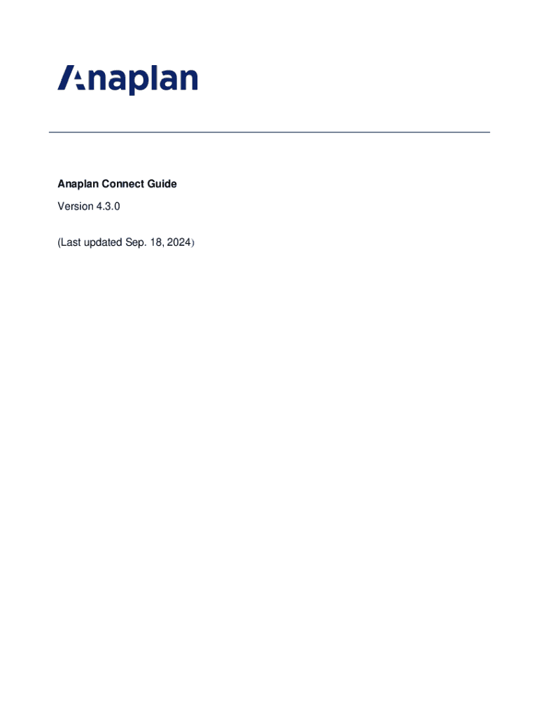 Fillable Online Anaplan Connect Guide 2024 - Integration and Scripting ...