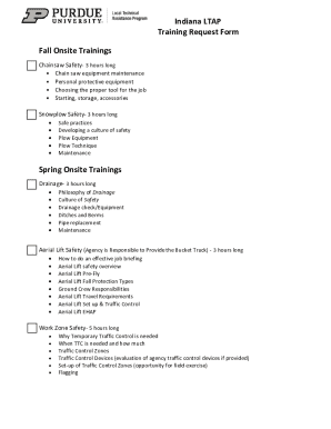 Fillable Online Indiana Ltap Training Request Form for 2023 Onsite Safety Trainings Fax Email ...