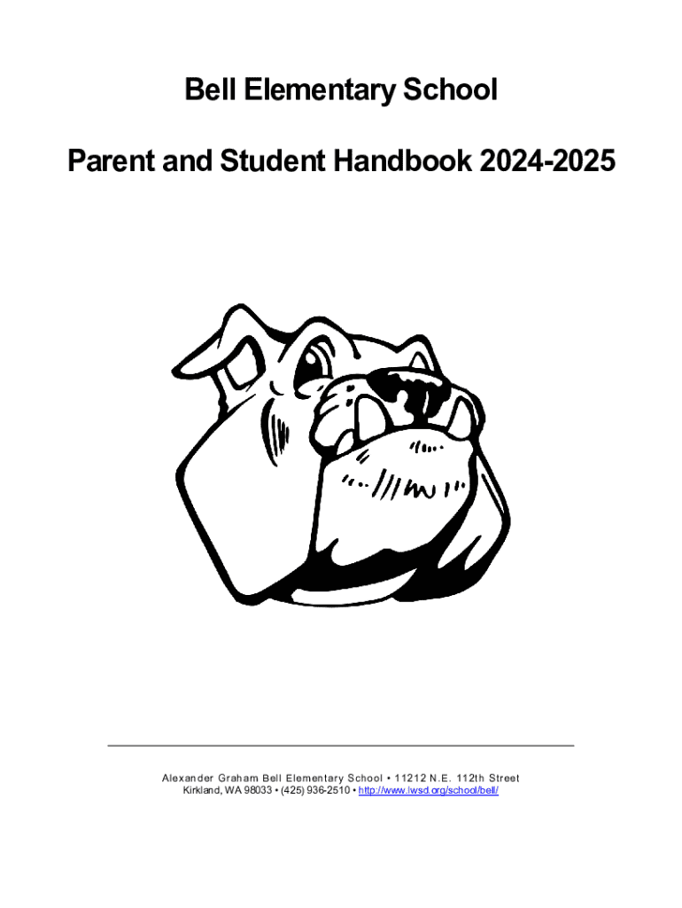 Fillable Online Bell Elementary School Parent and Student Handbook 2024 ...