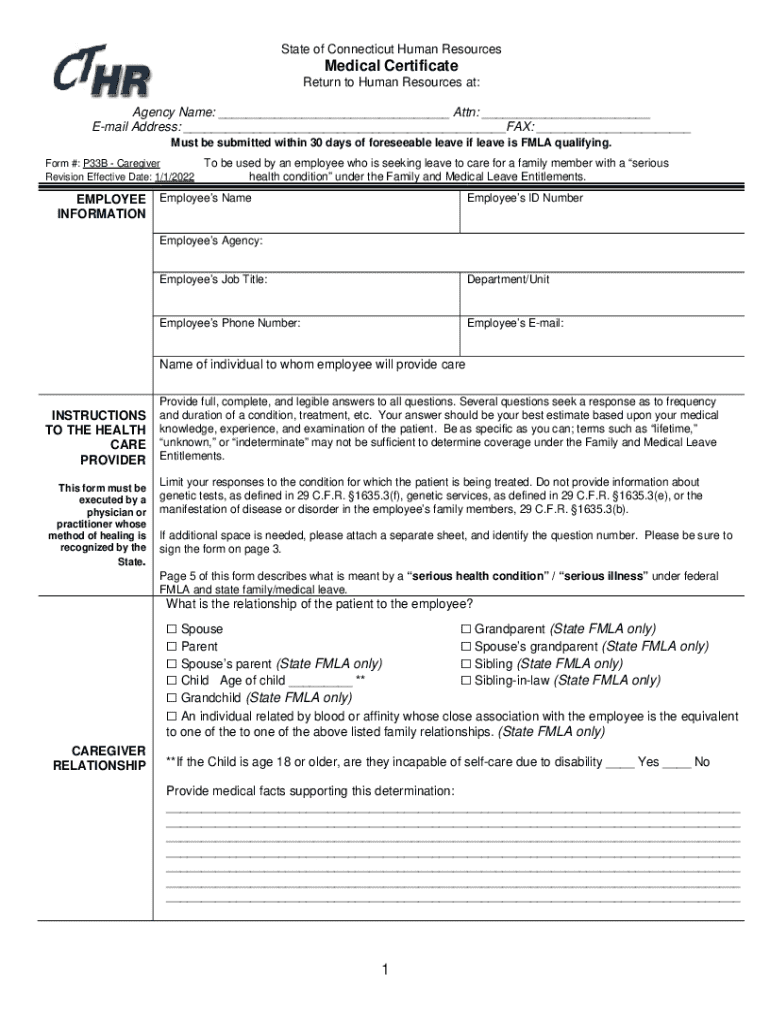 Fillable Online fmla-caregiver-medical-certificate.pdf Fax Email Print ...