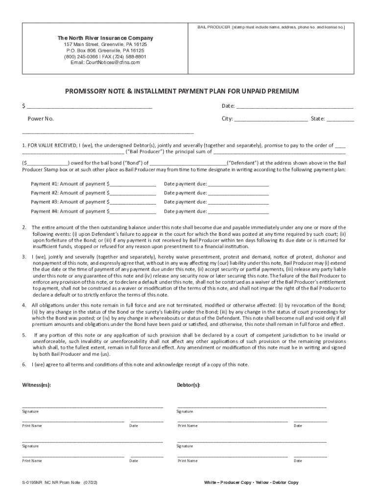 Fillable Online PROMISSORY NOTE & INSTALLMENT PAYMENT PLAN FOR UNPAID ...