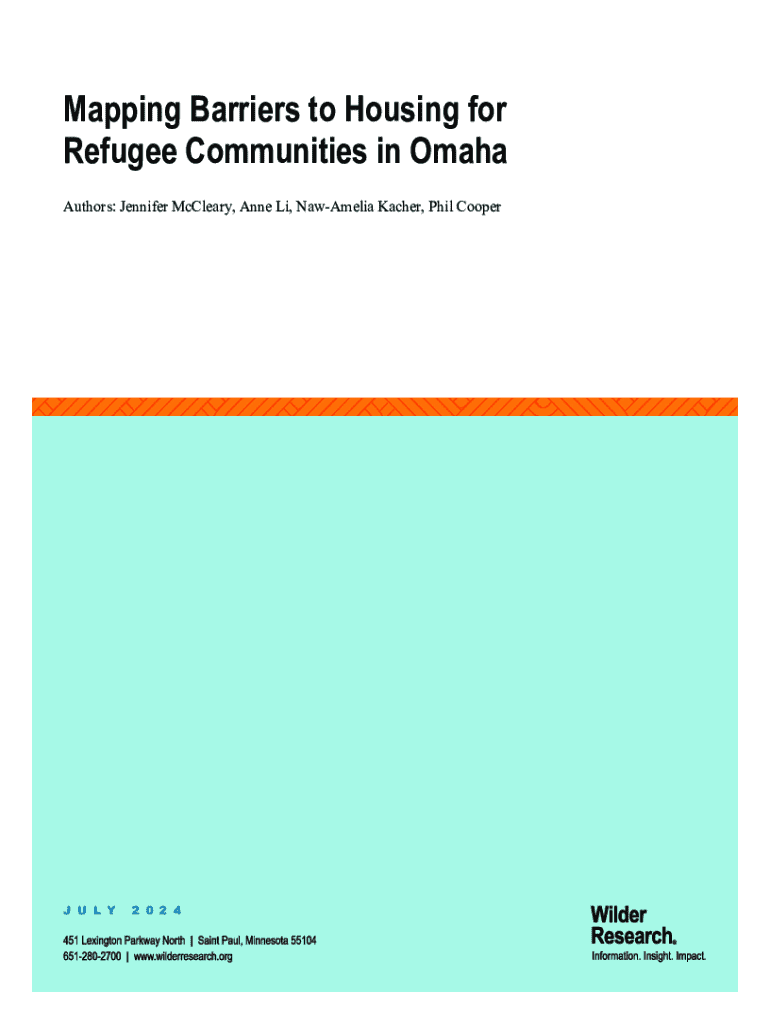 Fillable Online Mapping Housing Barriers for Refugees in Omaha - July ...