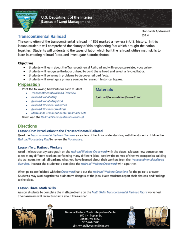 Fillable Online Making Connections with the Transcontinental Railroad ... Fax Email Print ...