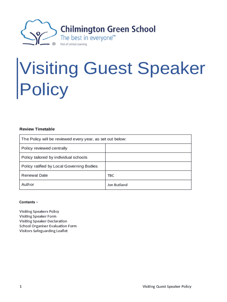 Visiting-Speaker-Policy.docx Doc Template | pdfFiller