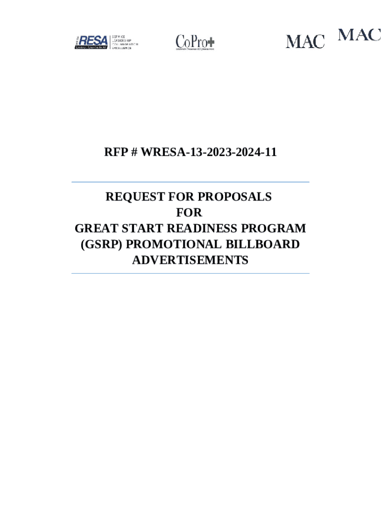 GREAT START READINESS PROGRAM (GSRP) PROMOTIONAL BILLBOARD ...