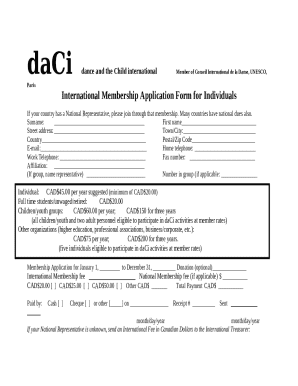 daCi - Dance and the Child International - Home Doc Template | pdfFiller