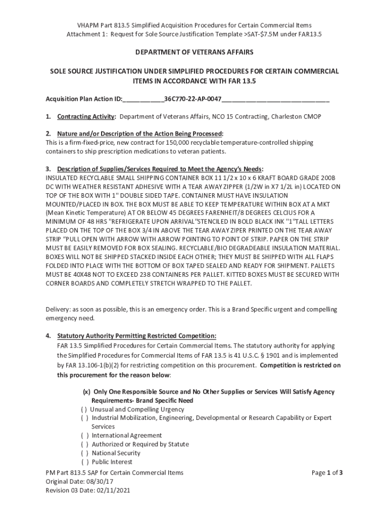 Fillable Online Attachment 1: Request for Sole Source Justification ...