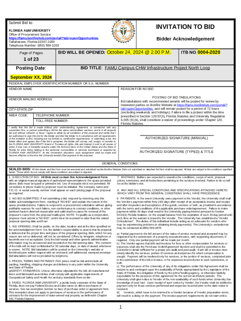 BID TITLE:FAMU Campus CHW Infrastructure Project North Loop Doc ...