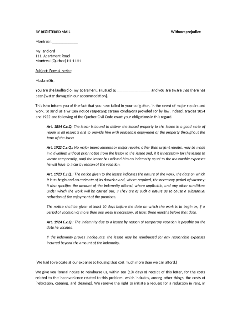 al-letter-Repairs-written-notice. ... Doc Template | pdfFiller