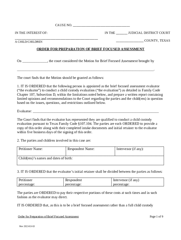 Brief Focused Assessment Sample Order Doc Template | pdfFiller