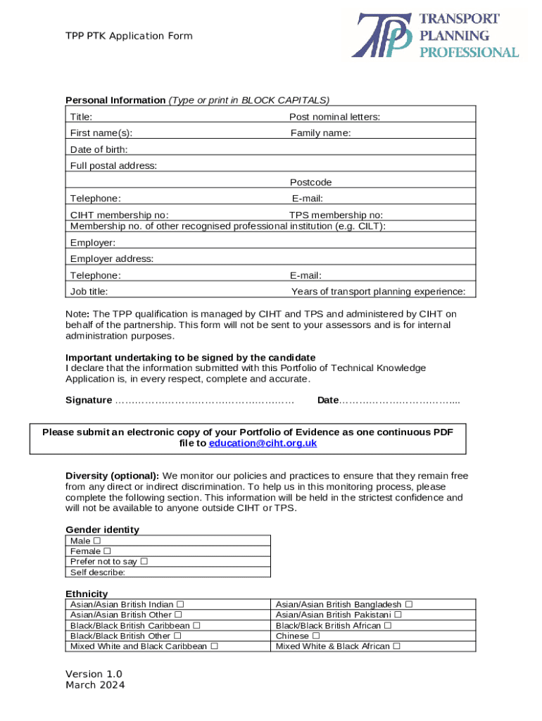 TPP Technical Report Application Doc Template | pdfFiller