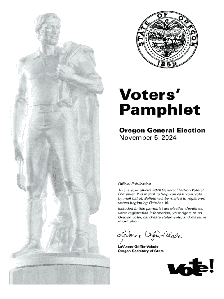 Fillable Online 2024 Oregon General Election Voters' Pamphlet - Key Information & Deadlines Fax ...
